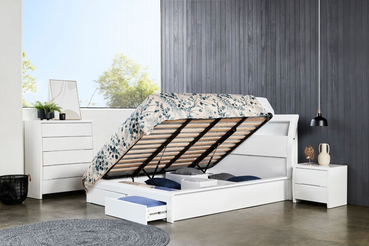 Gas lift bed white store