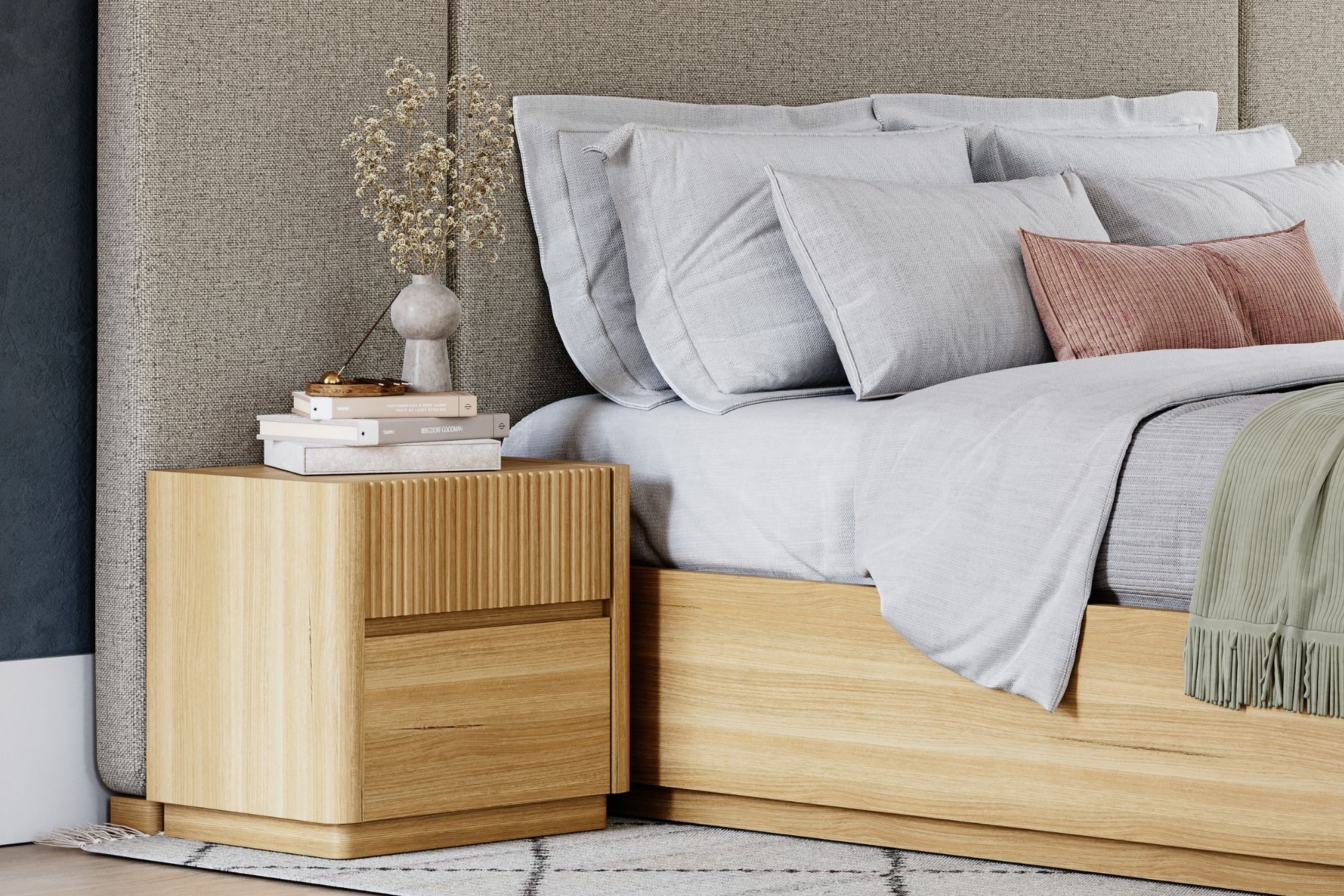 Elements Fluted Bedside | Bedshed