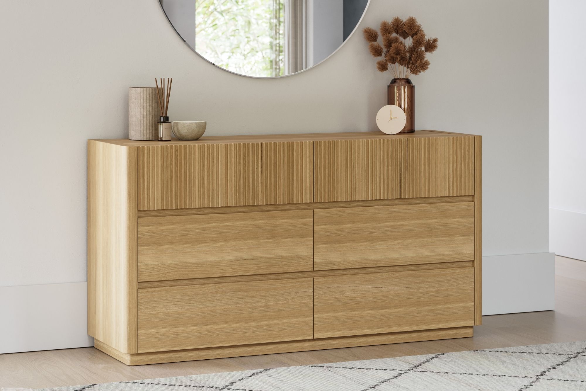 Elements Fluted Dresser with Optional Ceramic Top | Bedshed
