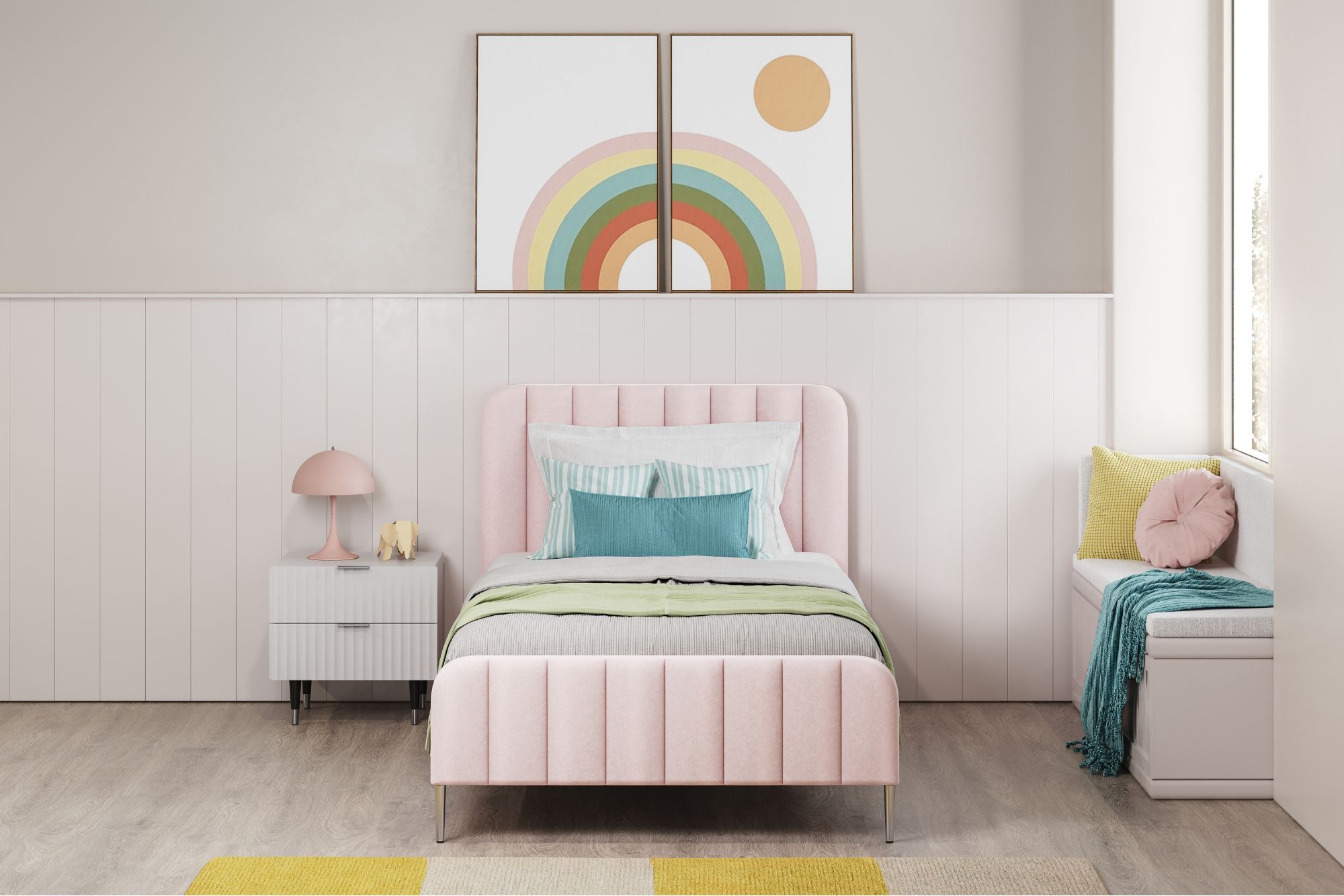 Fleur Pink King Single Bed Frame | Bedshed
