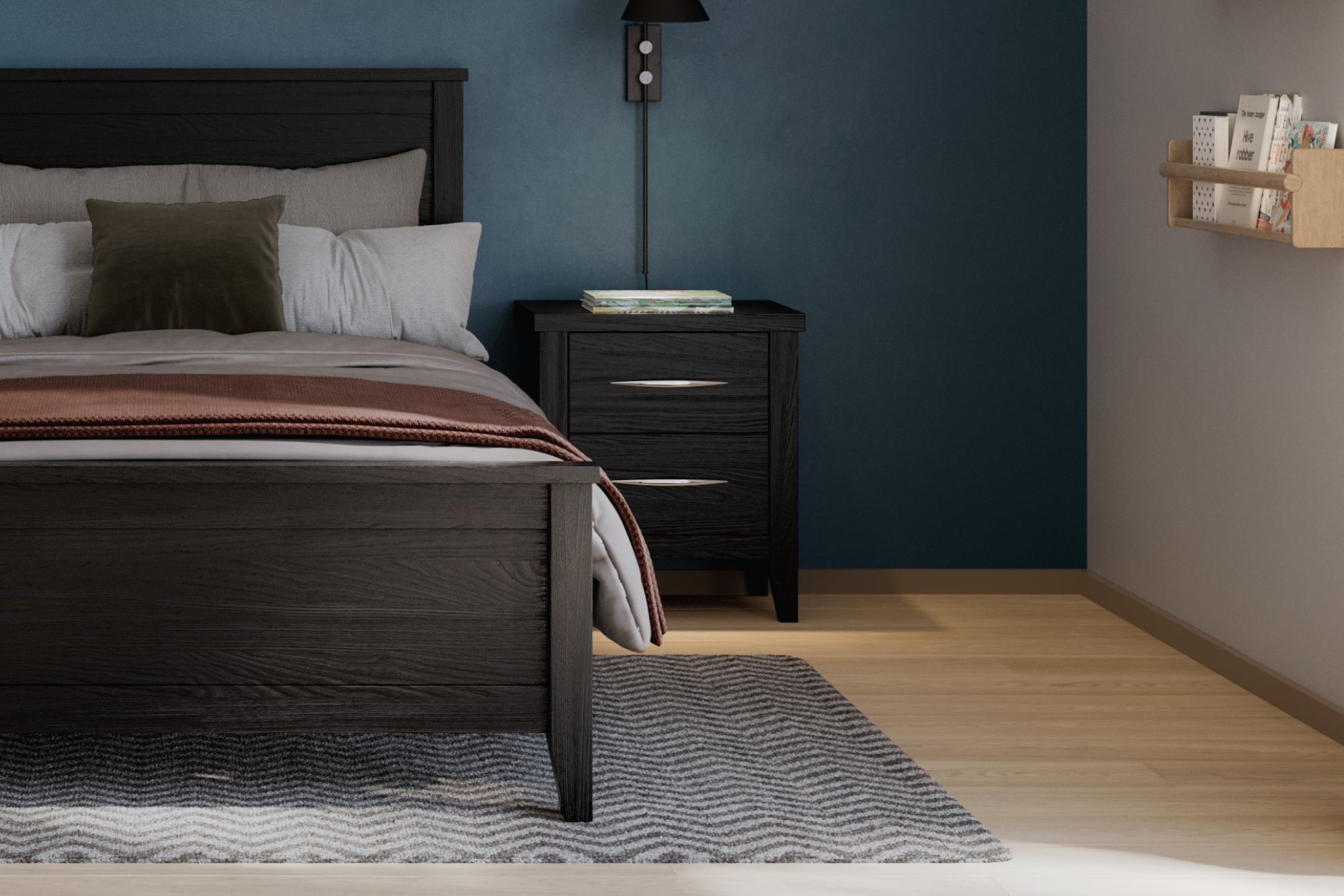 Lilydale Black Oak Bedside | Bedshed