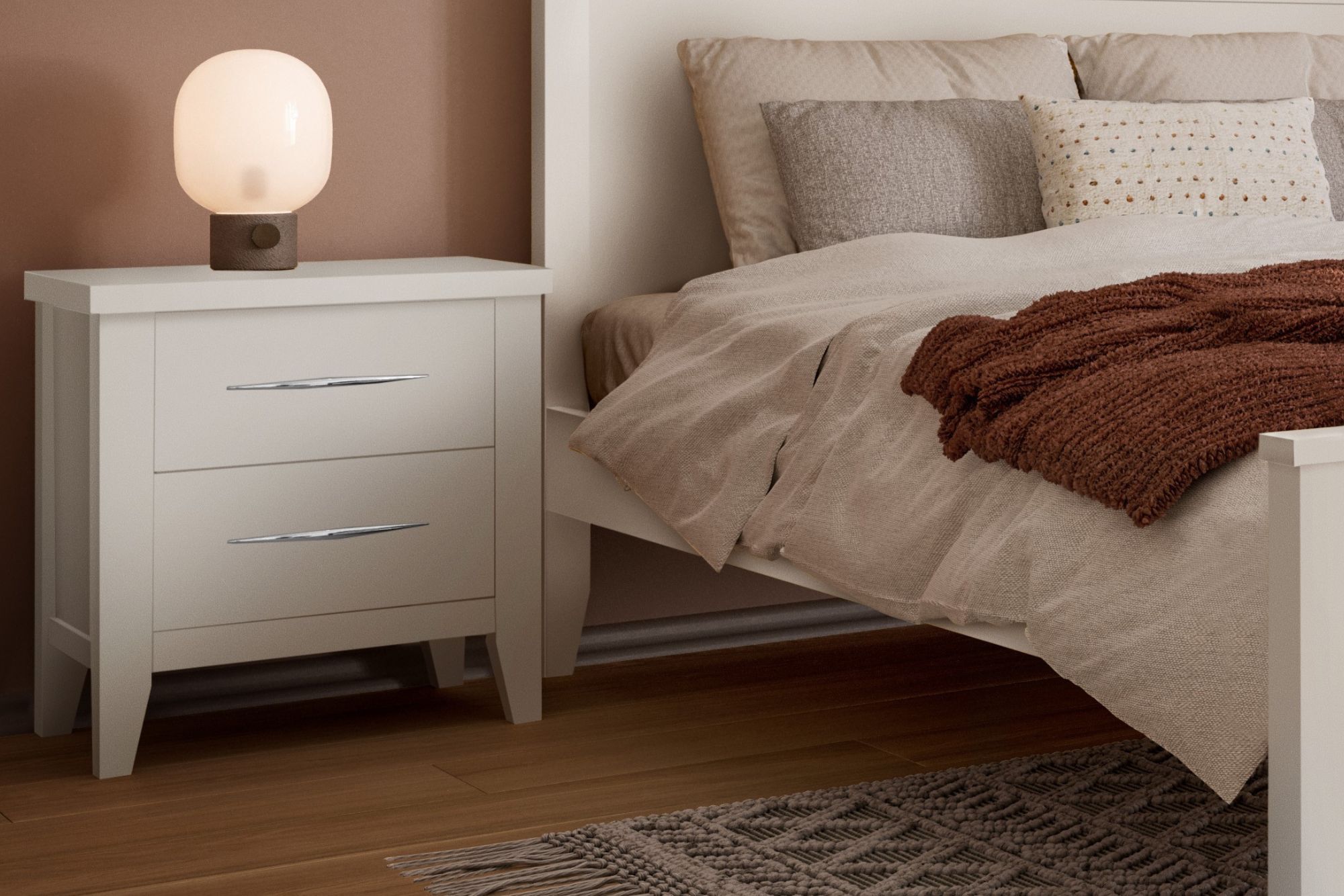 Lilydale White Bedside | Bedshed