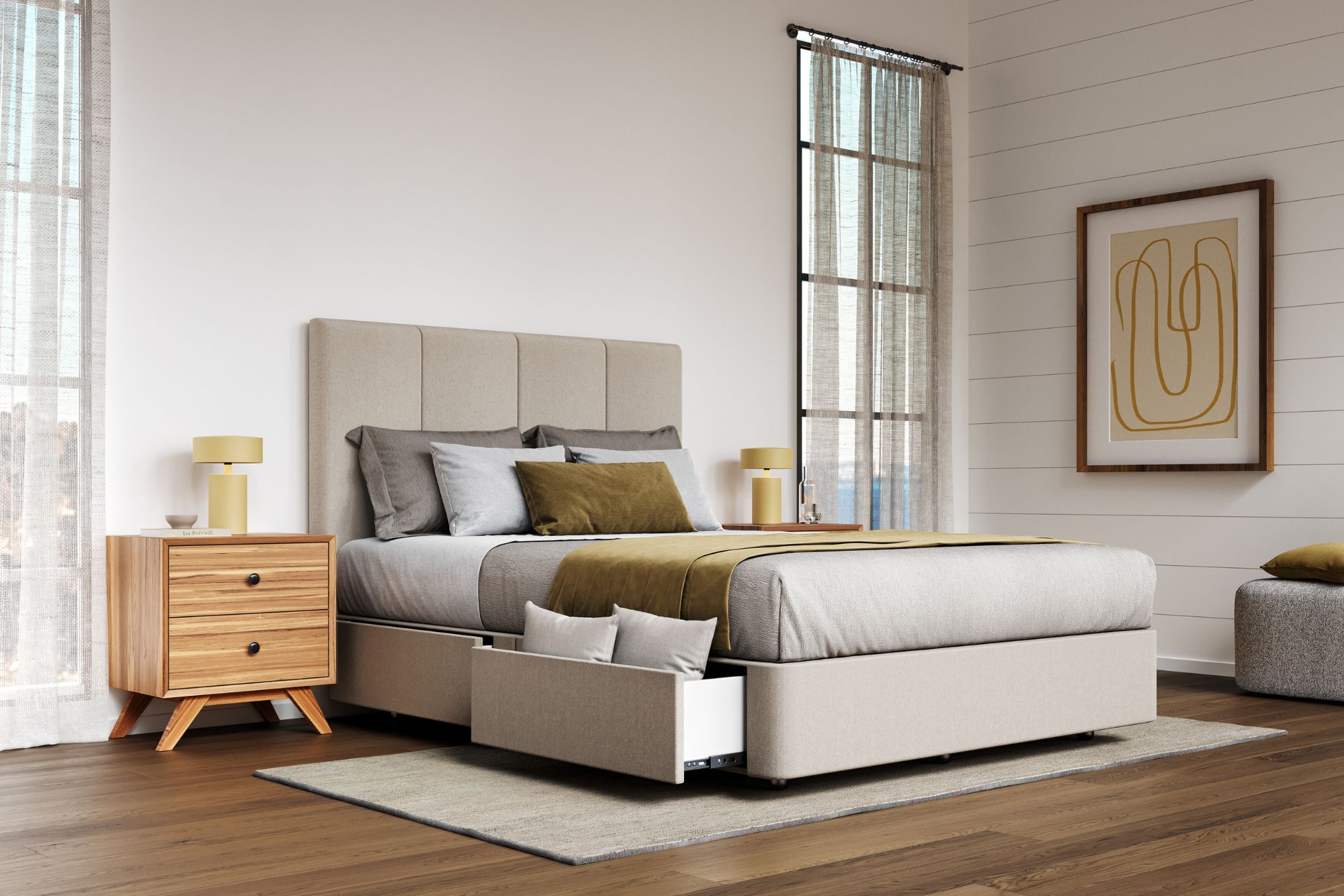 Options Vertical Panel Headboard with Base Options | Bedshed