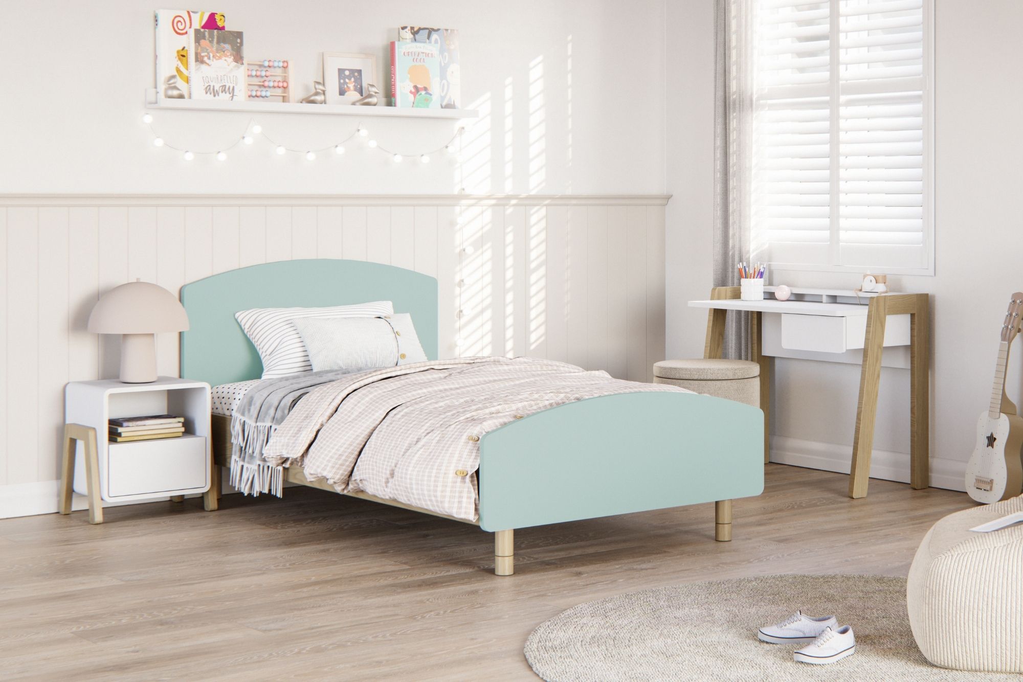 Riley Pastel Green King Single Bed Frame | Bedshed