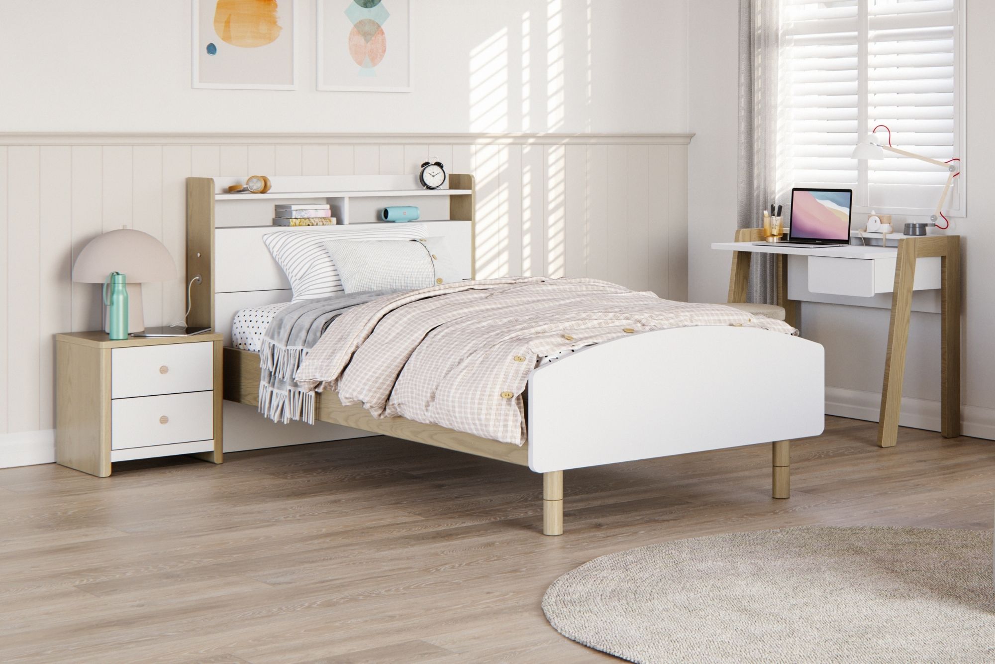 Riley King Single Bookcase Bed Frame | Bedshed