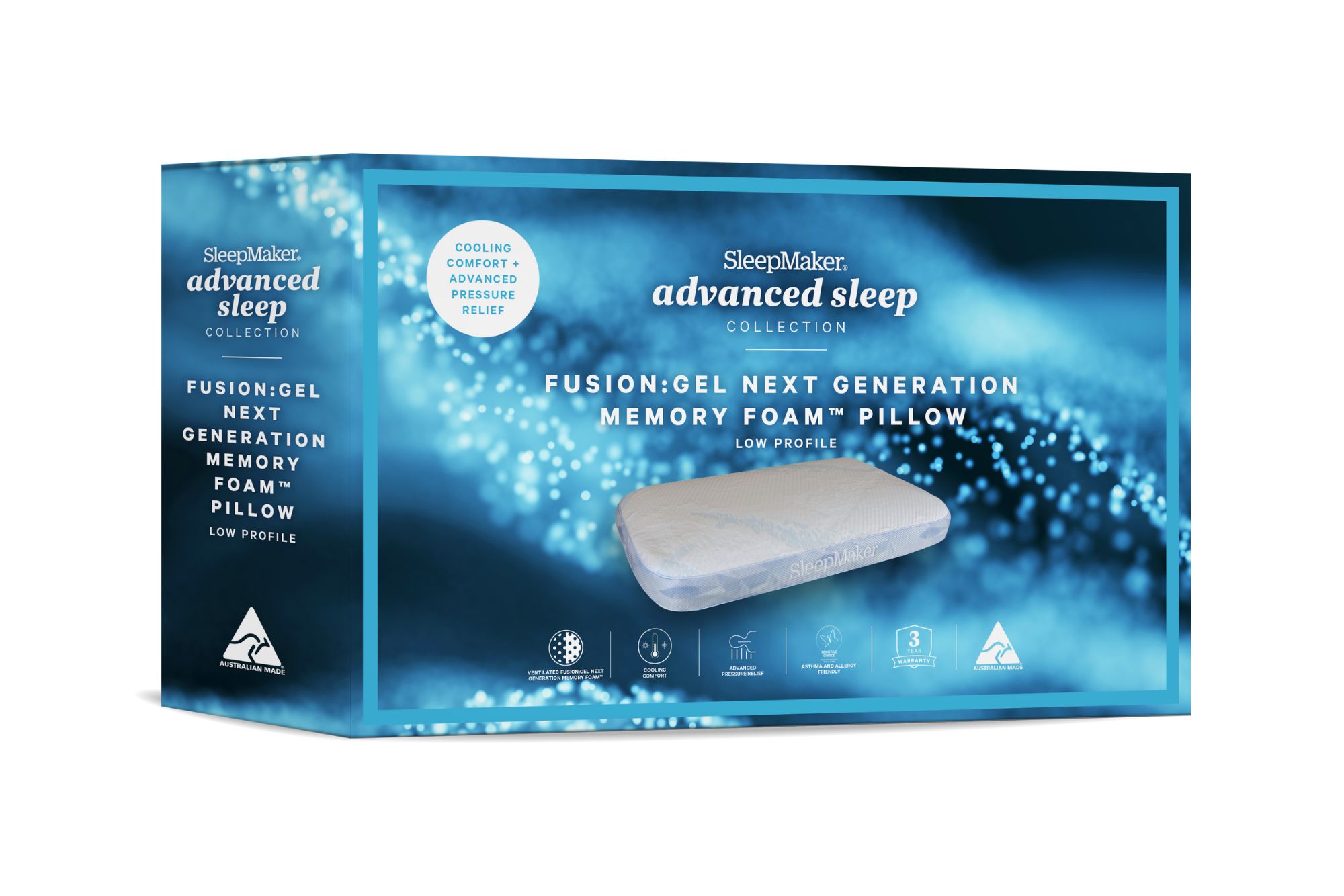 SleepMaker Advanced Fusion Gel Pillow Low Profile | Bedshed